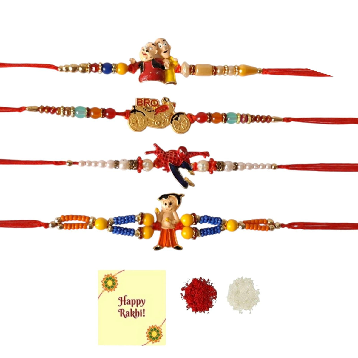 DMS RETAIL Set Of 4 Different Character Cartoon Rakhi For Kids With ...