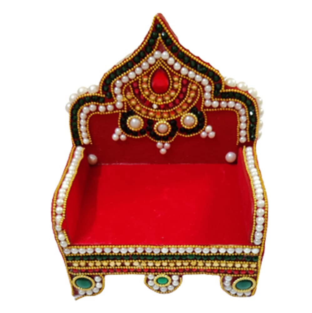 DMS RETAIL Handcrafted Wooden Decorative Sinhasan for Mandir|Sihasan ...