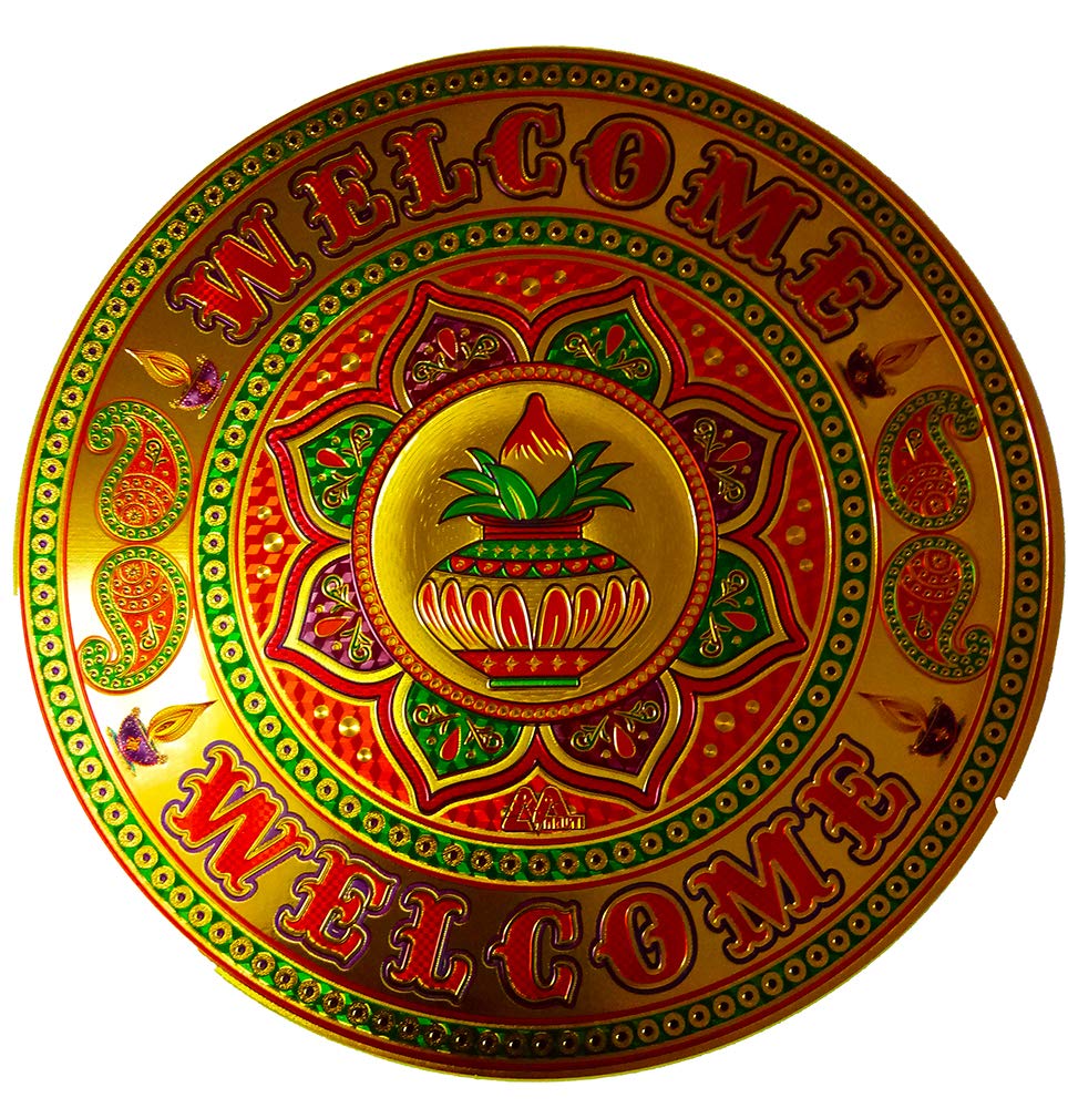 DMS RETAIL Multicolor Welcome Rangoli Floor Stickers Diwali Rangoli ...