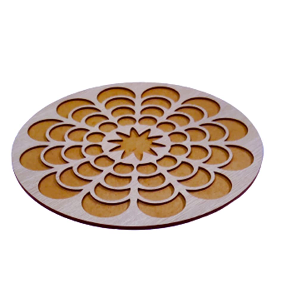DMS RETAIL Wooden Round Rangoli Stencil for Floor Decoration Rangoli S ...
