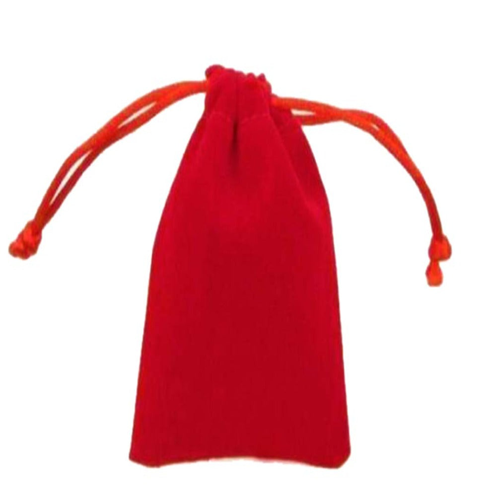 Velvet Drawstring Pouch Bag (Red)